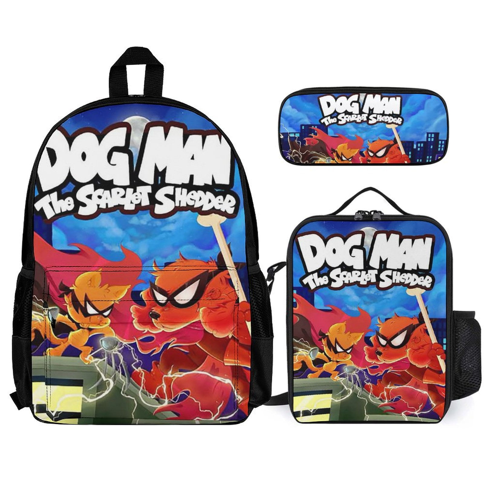 Dog Man Backpack Bag Adjustable Shoulder Daypack Laptop Bag with Lunch ...