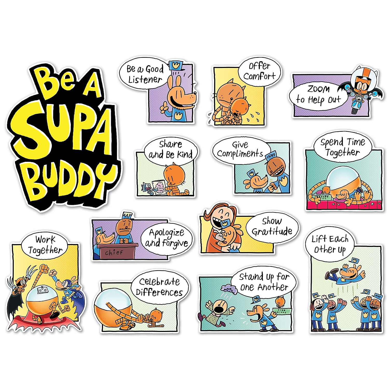 Dog Man Be a Supa Buddy Bulletin Board Set - Walmart.com