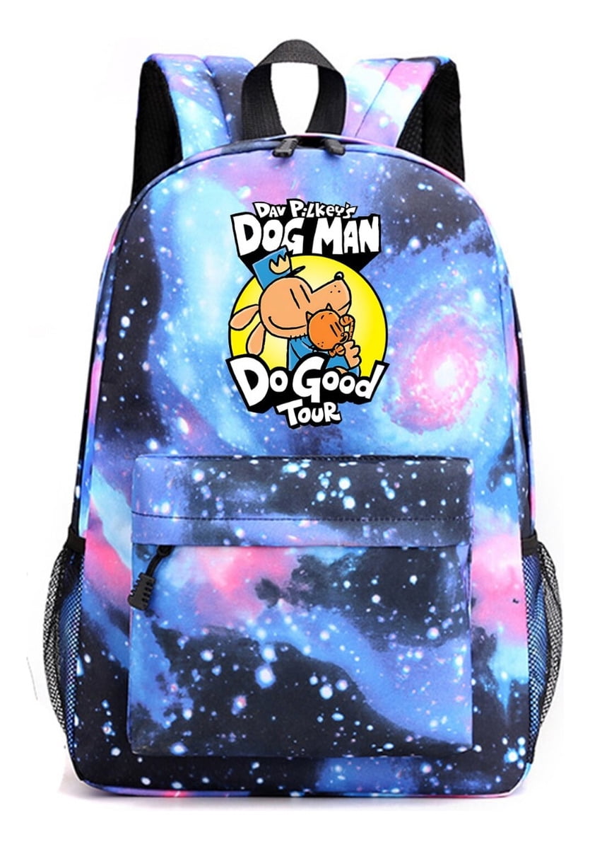 Dog Man Blue Backpack with Nebula and Cosmic Burst Graphics, Galaxy ...