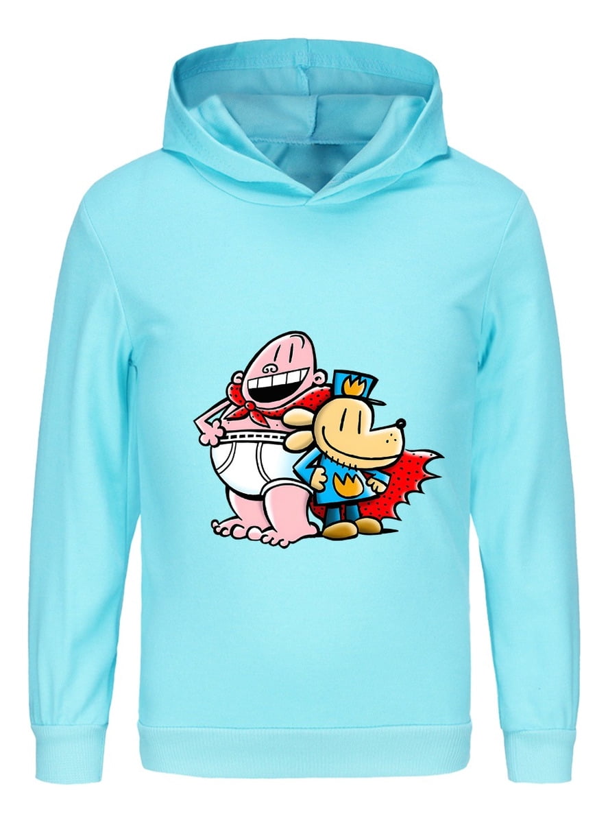 Dog Man & Captain Underpants Friends Kids Hoodie – Fun Comic Hero ...
