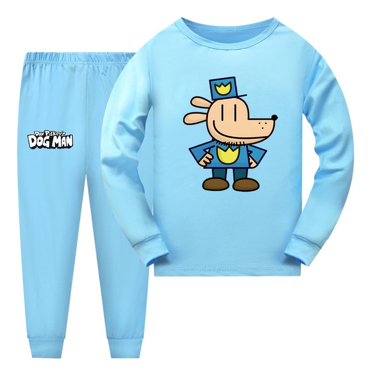 Dog Man Cartoon Pose Pajamas Set – Colorful Comic Sleepwear for Boys ...