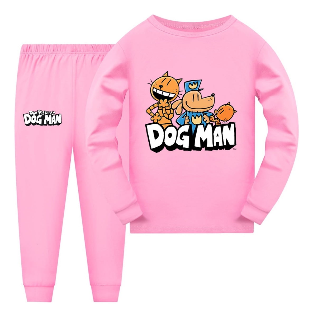 Dog Man & Cat Characters Pajamas Set – Group Comic Sleepwear for Boys ...