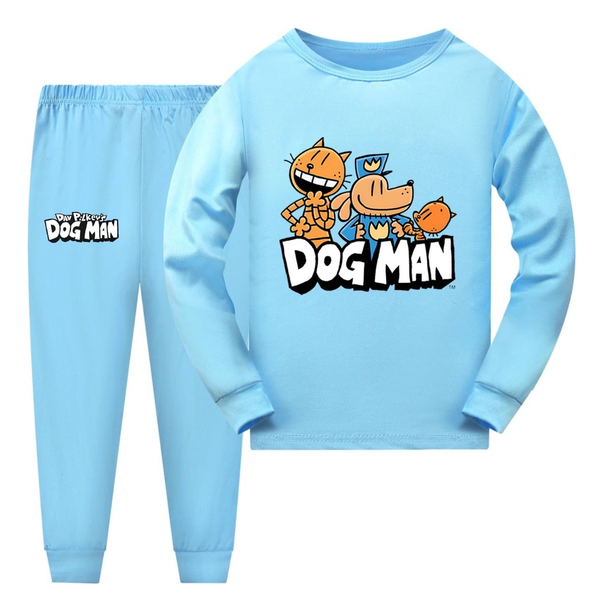 Dog Man & Cat Characters Pajamas Set – Group Comic Sleepwear for Boys ...
