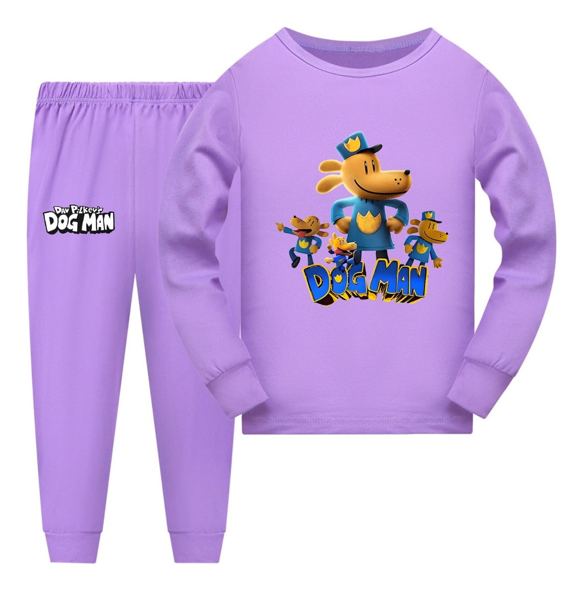 Dog Man Character Lineup Pajamas Set – Comic Sleepwear for Boys and ...