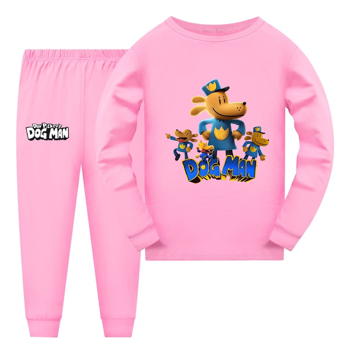 Dog Man Character Lineup Pajamas Set – Comic Sleepwear for Boys and ...