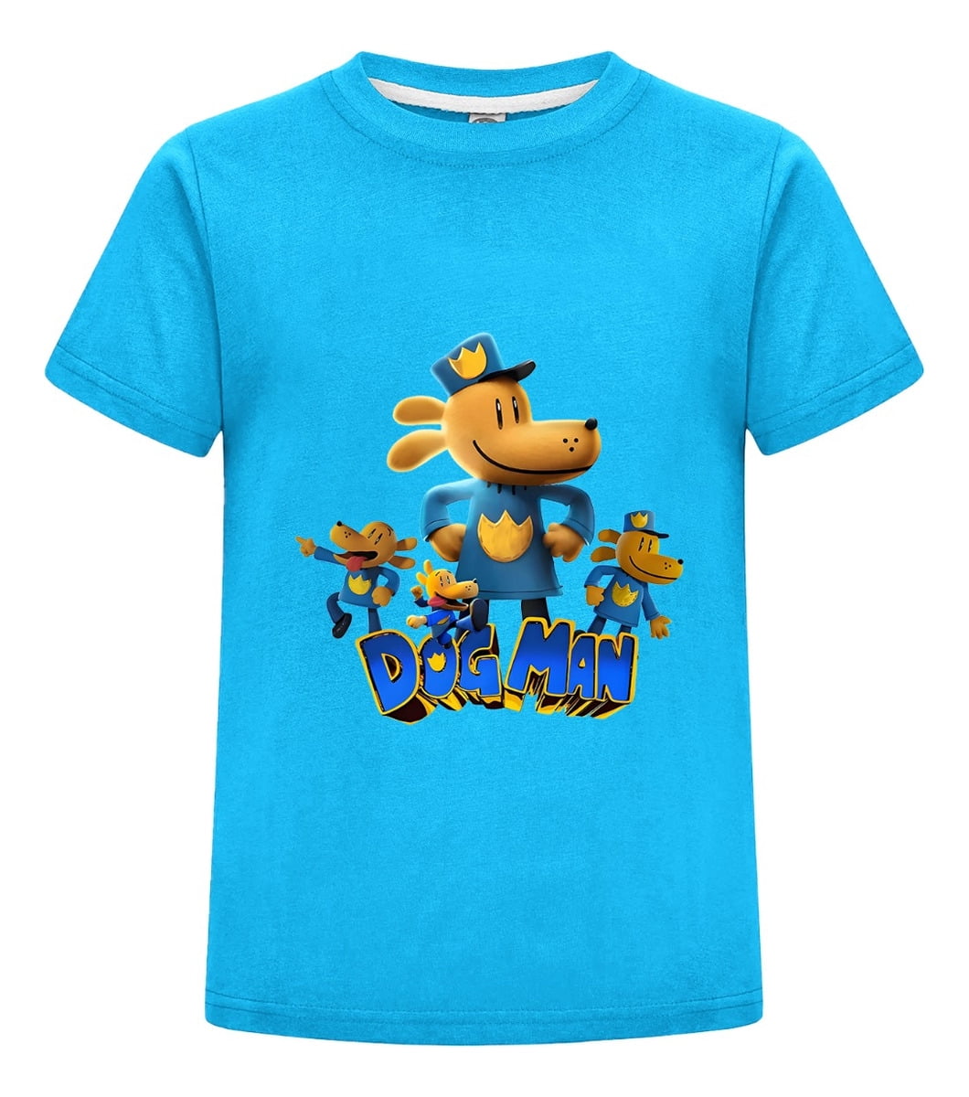 Dog Man Character Lineup Pose Kids Shirt – Boys Girls Graphic T-Shirt ...