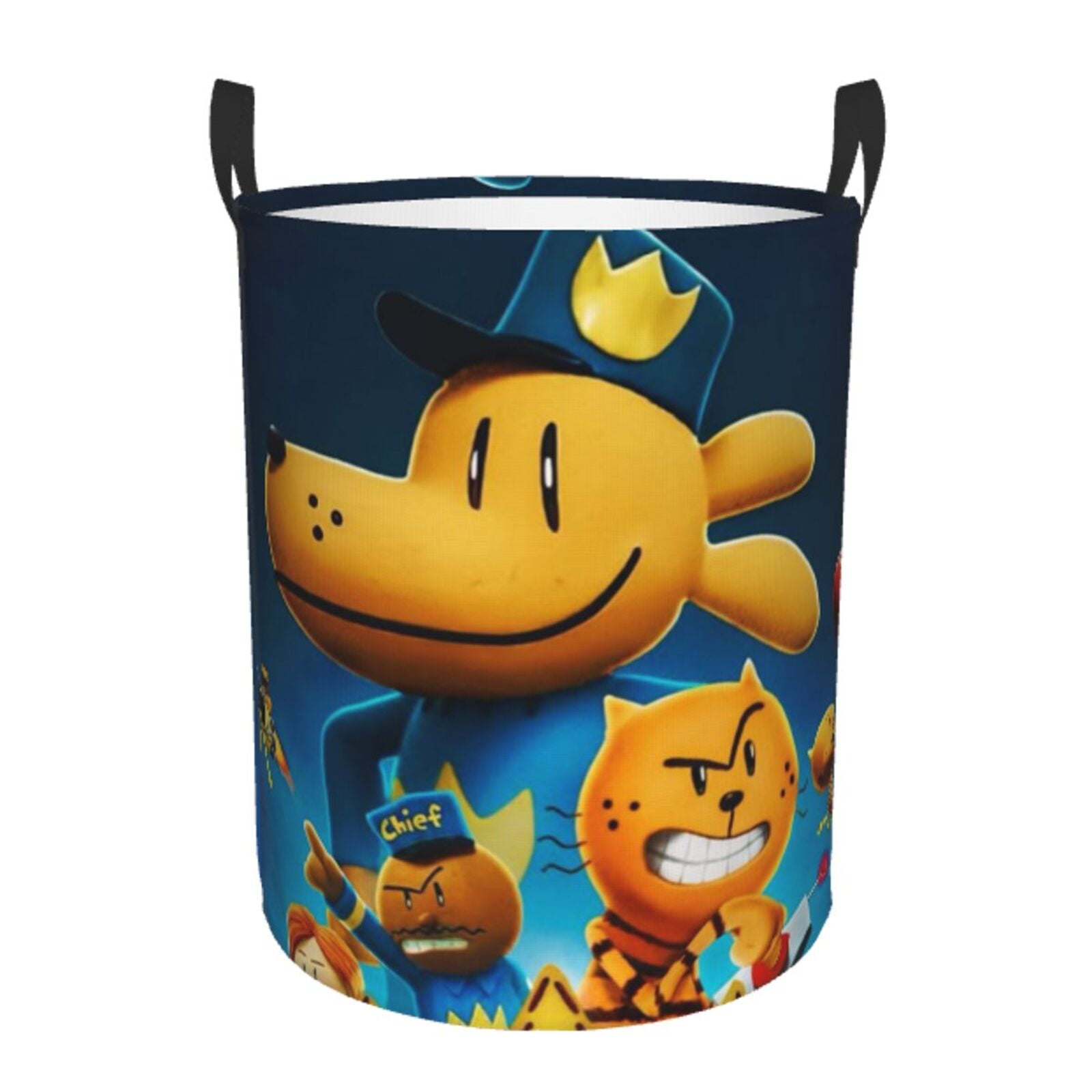 Dog Man Circular Hamper With Handle Storage Basket Circular Storage Bin ...
