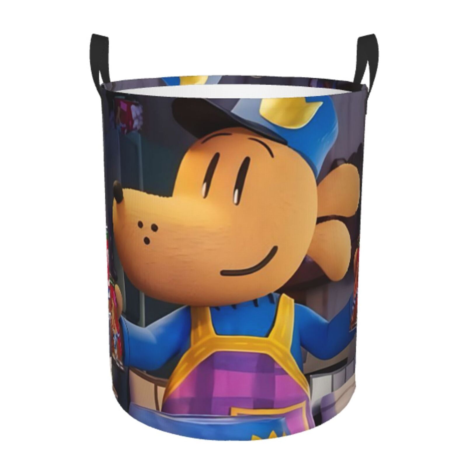 Dog Man Circular Hamper With Handle Storage Basket Circular Storage Bin ...