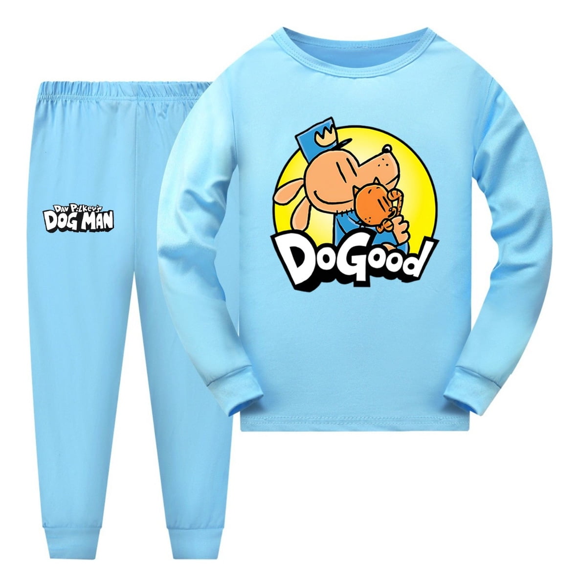 Dog Man Do Good Eating Pose Pajamas Set – Funny Comic Sleepwear for ...