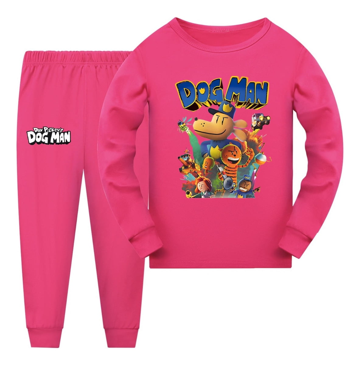 Dog Man Fire Squad Graphic Pajamas Set – Bold Comic Sleepwear for Boys ...