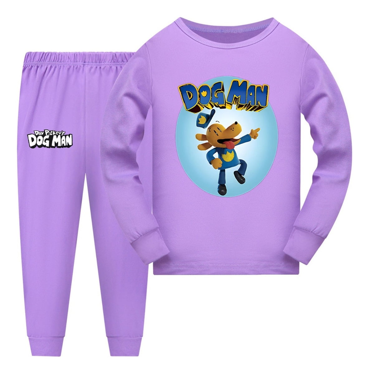 Dog Man Flying Hero Pose Pajamas Set – Comic Action Sleepwear for Boys ...