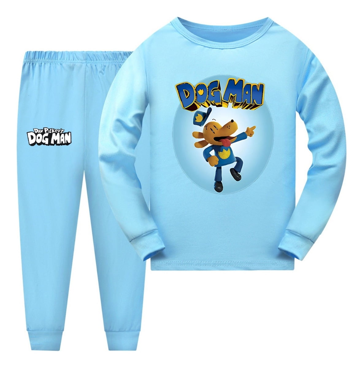 Dog Man Flying Hero Pose Pajamas Set – Comic Action Sleepwear for Boys ...