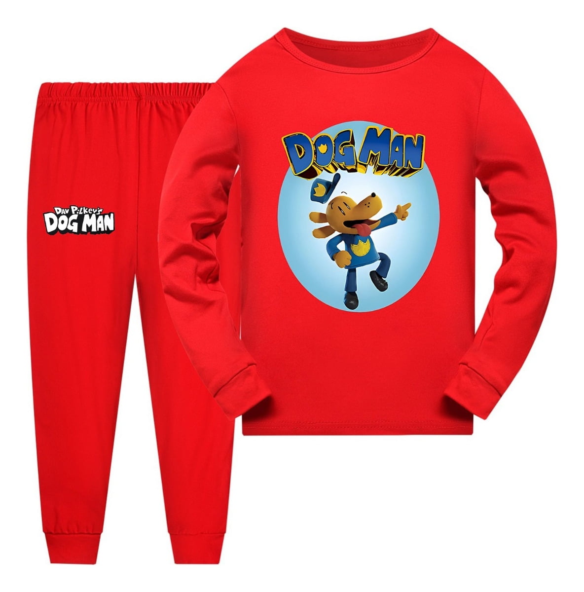 Dog Man Flying Hero Pose Pajamas Set – Comic Action Sleepwear for Boys ...