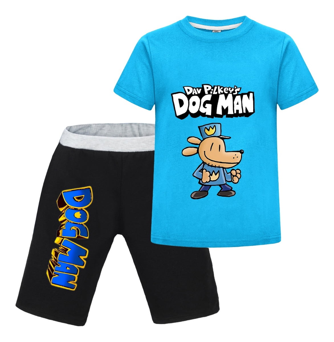 Dog Man Full Body Uniform Design Kids Outfit Set – Boys Girls Short ...