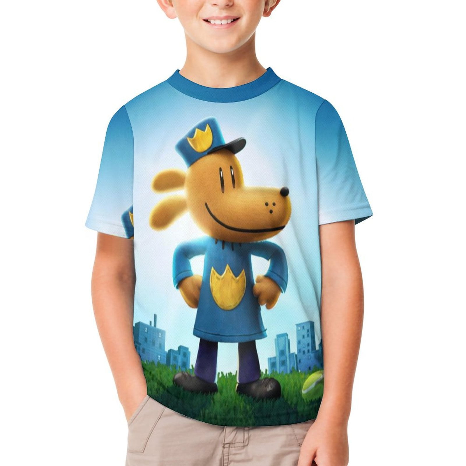 Dog Man Kid's T-Shirt Short Sleeve T-Shirt Tops Summer Tee Shirt for ...