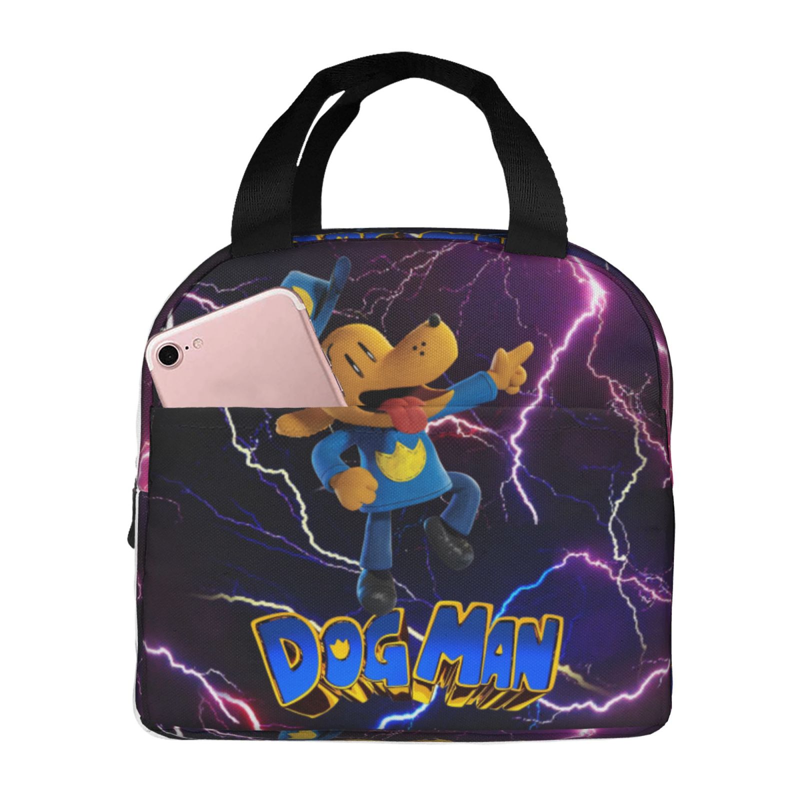 Dog Man Lunch Bag Reusable Insulated Lunch Box Travel Picnic Container ...