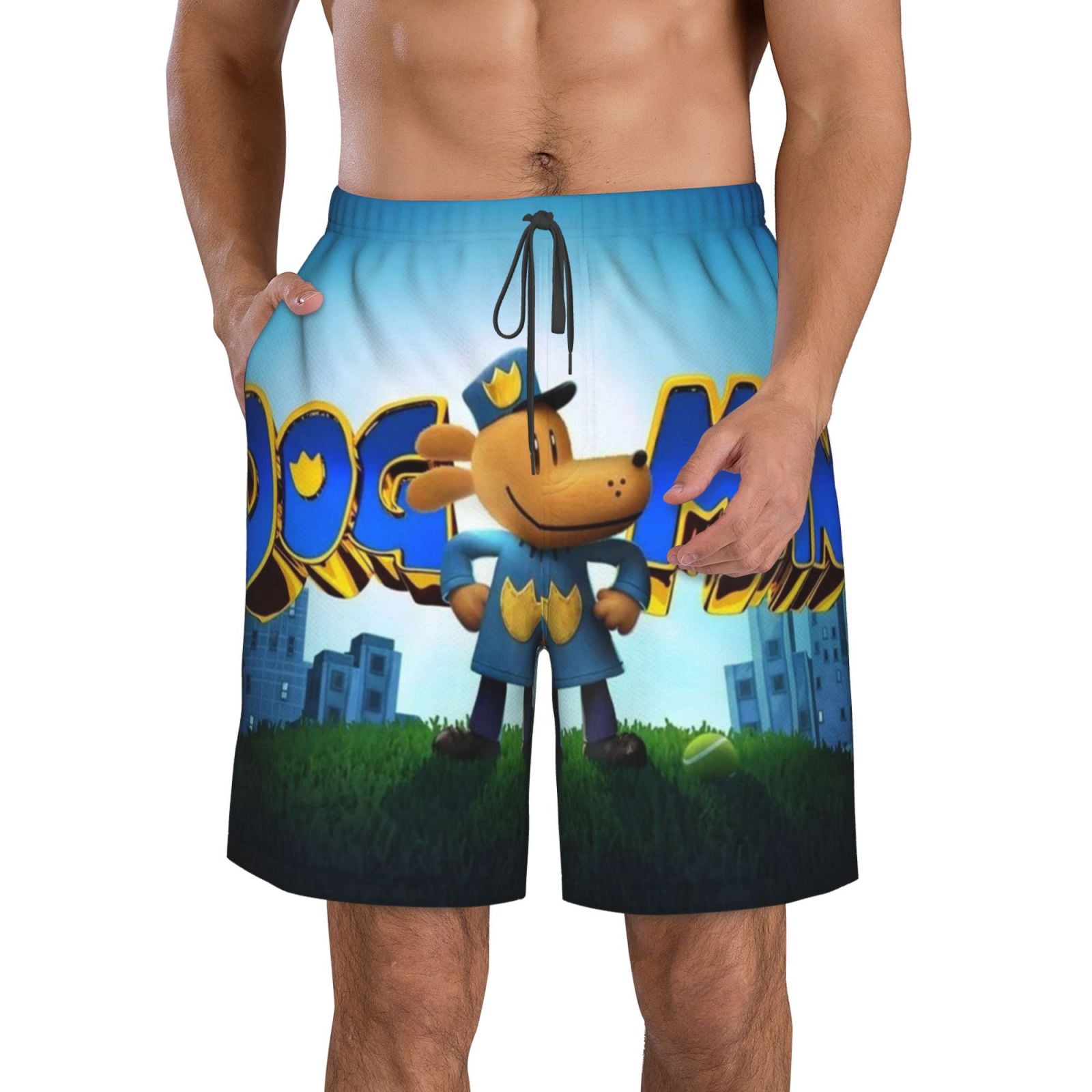 Dog Man Men's Beach Shorts Swim Trunks Quick Dry Board Shorts Summer ...