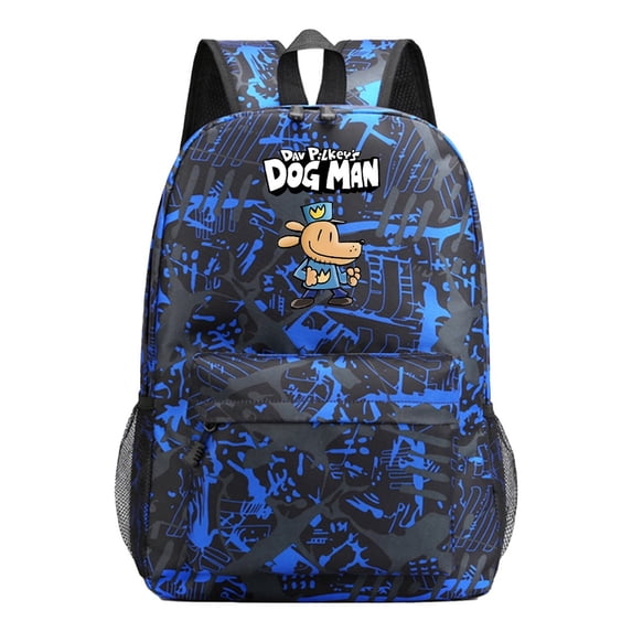 Dog Man Military Camo Backpack for School, Anime Style Lightweight Bag ...