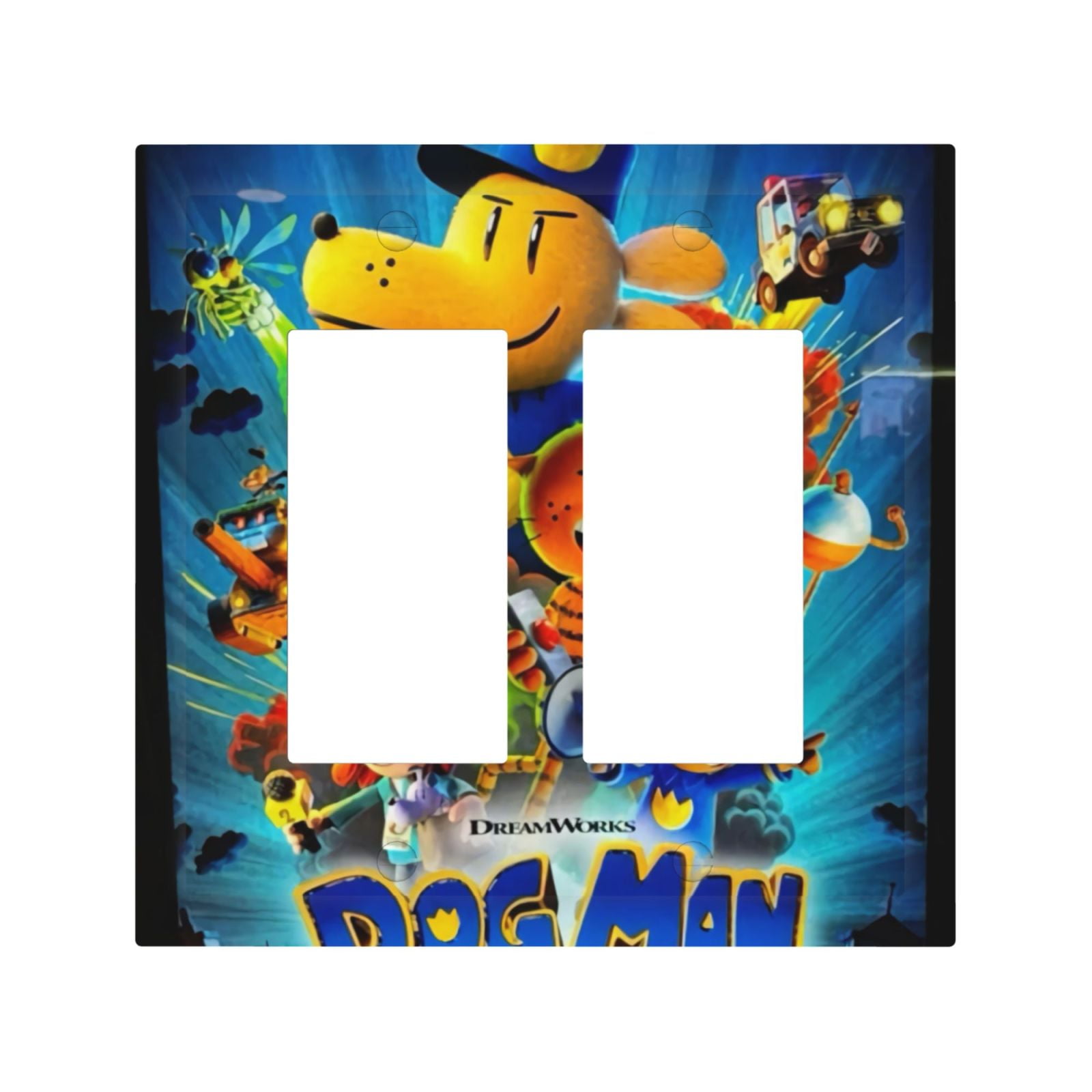 Dog Man Modern Two-Way Toggle Switch Panel，Made Of Pc，Dustproof, Heat ...