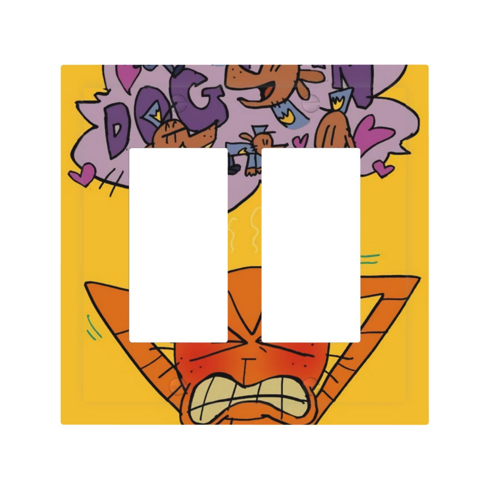 Dog Man Modern Two-Way Toggle Switch Panel，Made Of Pc，Dustproof, Heat ...