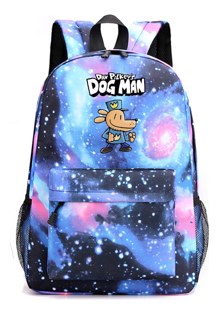Dog Man Nebula Space Blue Galaxy Backpack, Cool Anime Daypack with ...