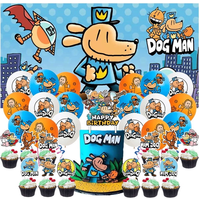 Dog Man Party Supplies Latex Balloons Decor Banner Backdrop Kit ...