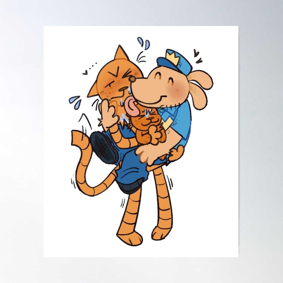 Dog Man | Petey The Cat X Dog Man Poster Wall Art, Modern Wall Decor ...