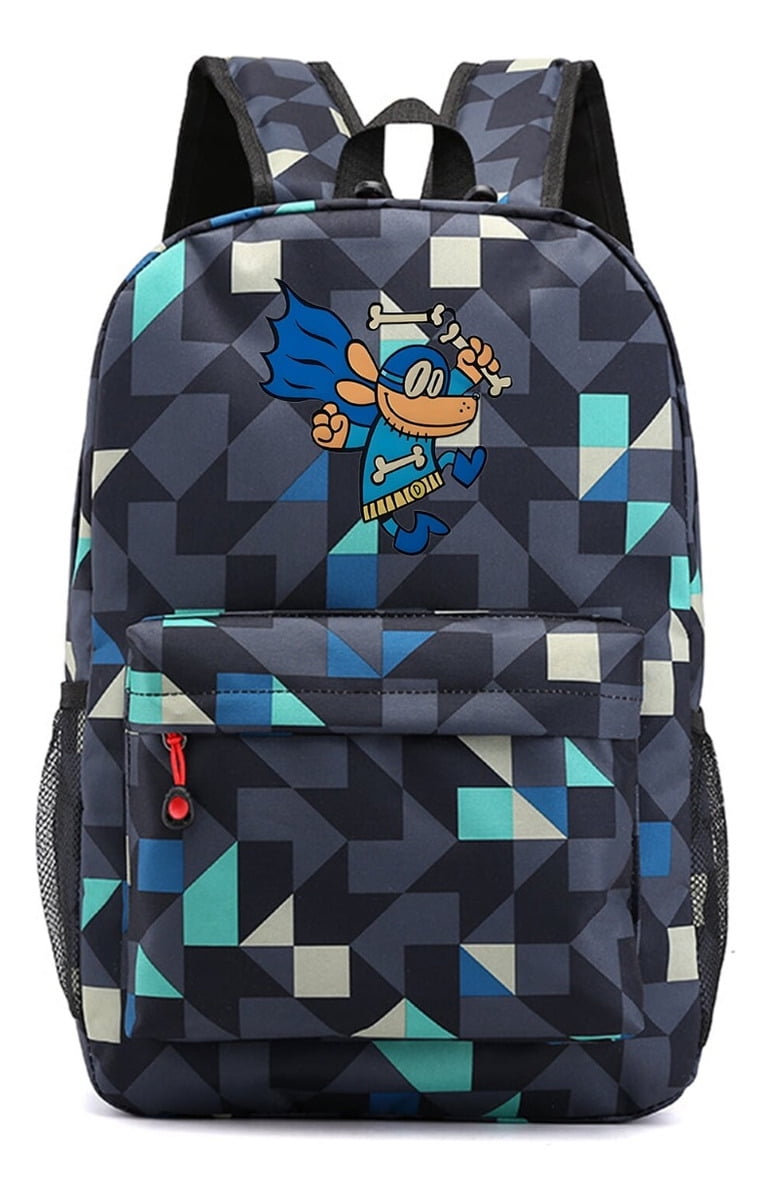 Dog Man Sharp Blue Backpack with Geometric Print, Lightweight School ...