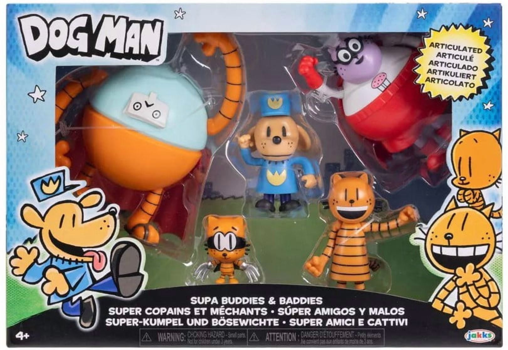 Dog Man Supa Cat Supa Buddies & Baddies Action Figure 5-Pack - Walmart.com
