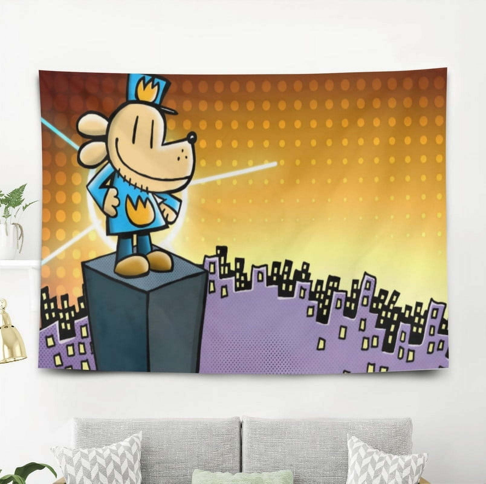 Dog Man Tapestry Gift Wall Hanging Backdrop for Room Bedroom Girls or ...