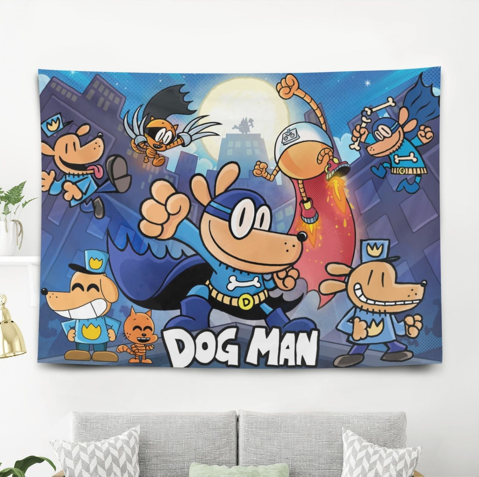 Dog Man Tapestry Wall Hanging for Bedroom Wall Decor Birthday Gift for ...
