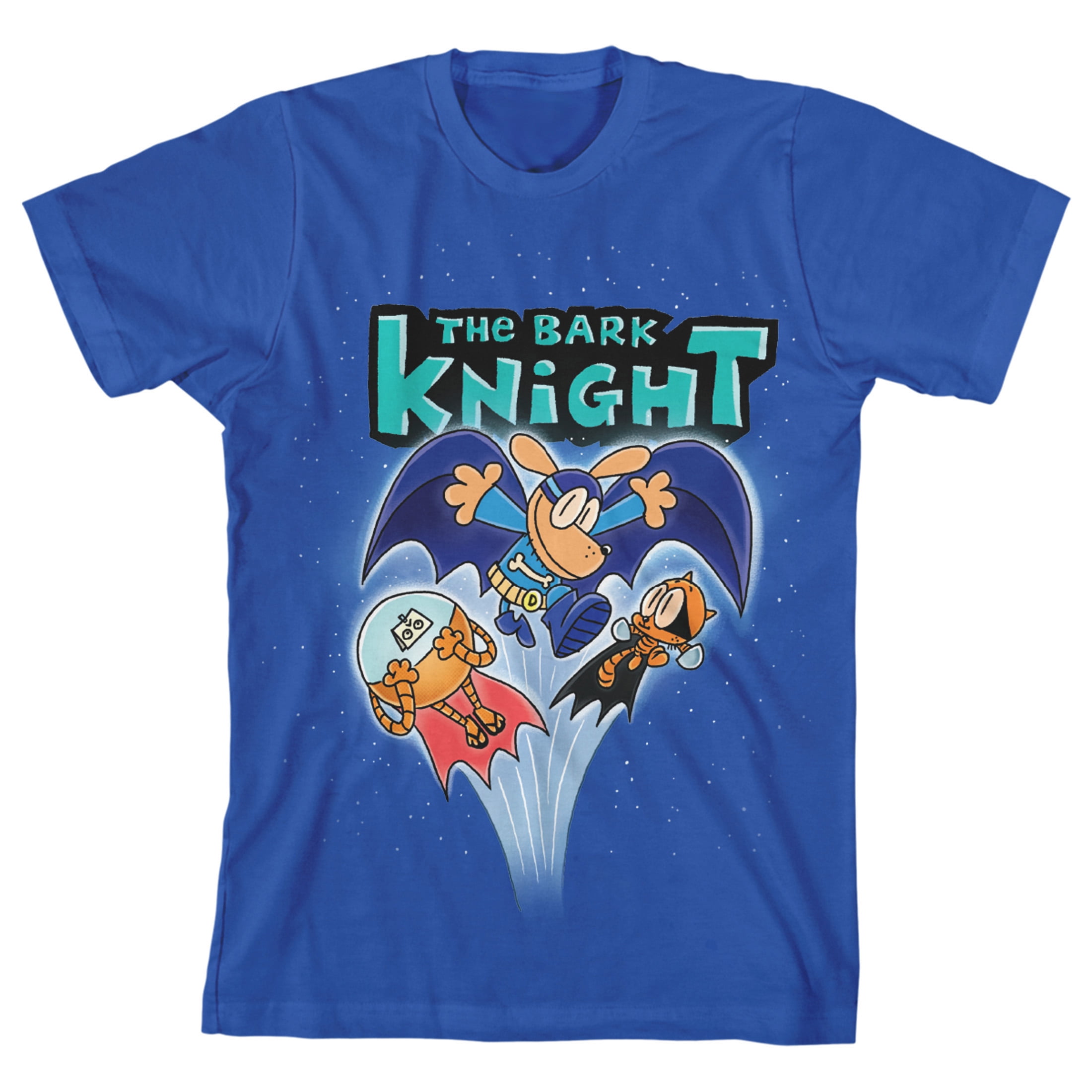 Dog Man The Bark Night Crew Neck Short Sleeve Youth Royal Blue T-shirt ...