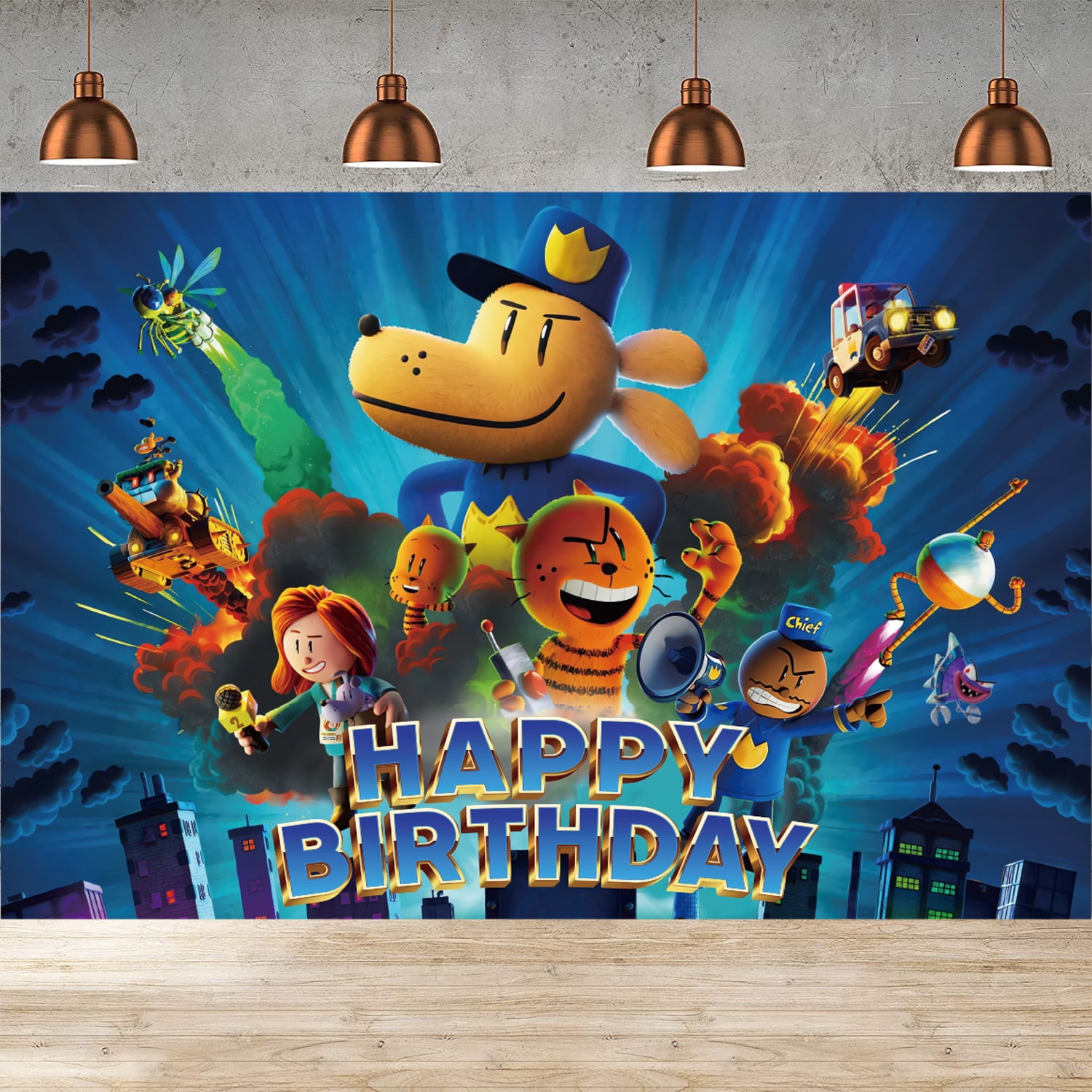 Dog Man Theme Party Supplies Backdrop Dog Man Birthday Party ...