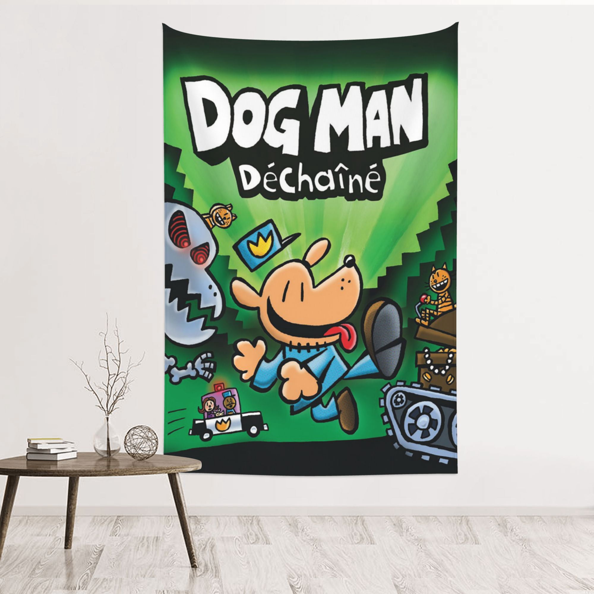 Dog Man Wall Tapestry Poster for Bedroom Aesthetics Room Decor Flag ...