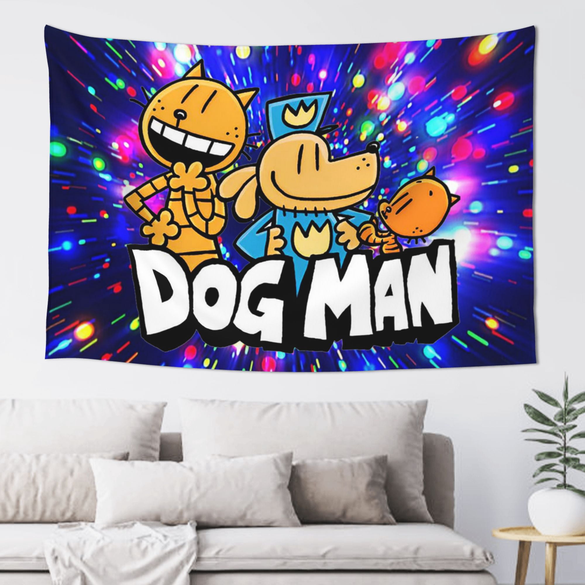 Dog Man Wall Tapestry Poster for Bedroom Aesthetics Room Decor Flag ...