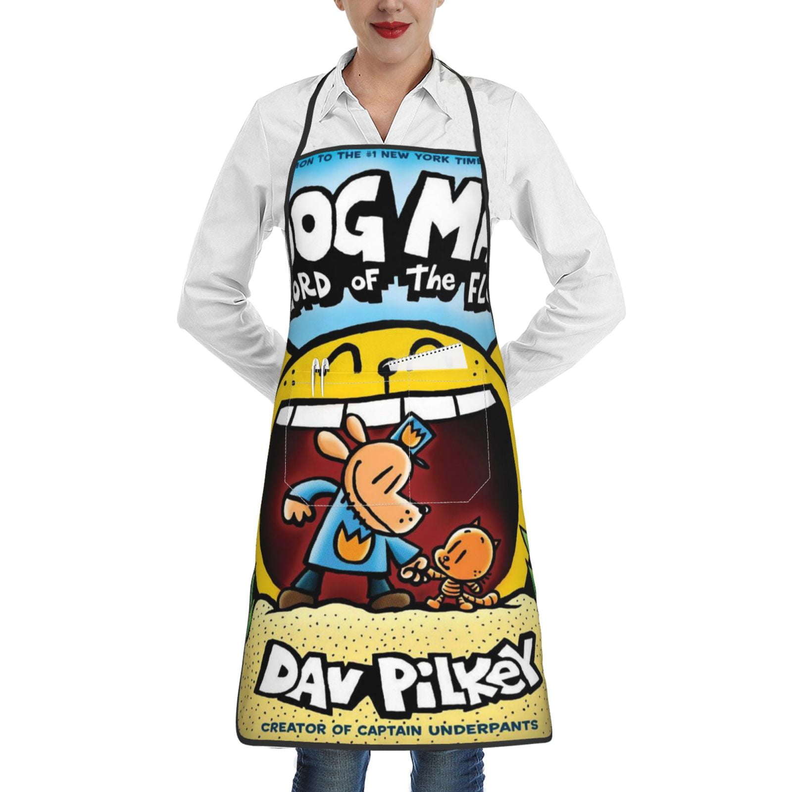 Dog Man Waterproof Cooking Aprons, Adjustable Bib Soft Chef Apron With ...