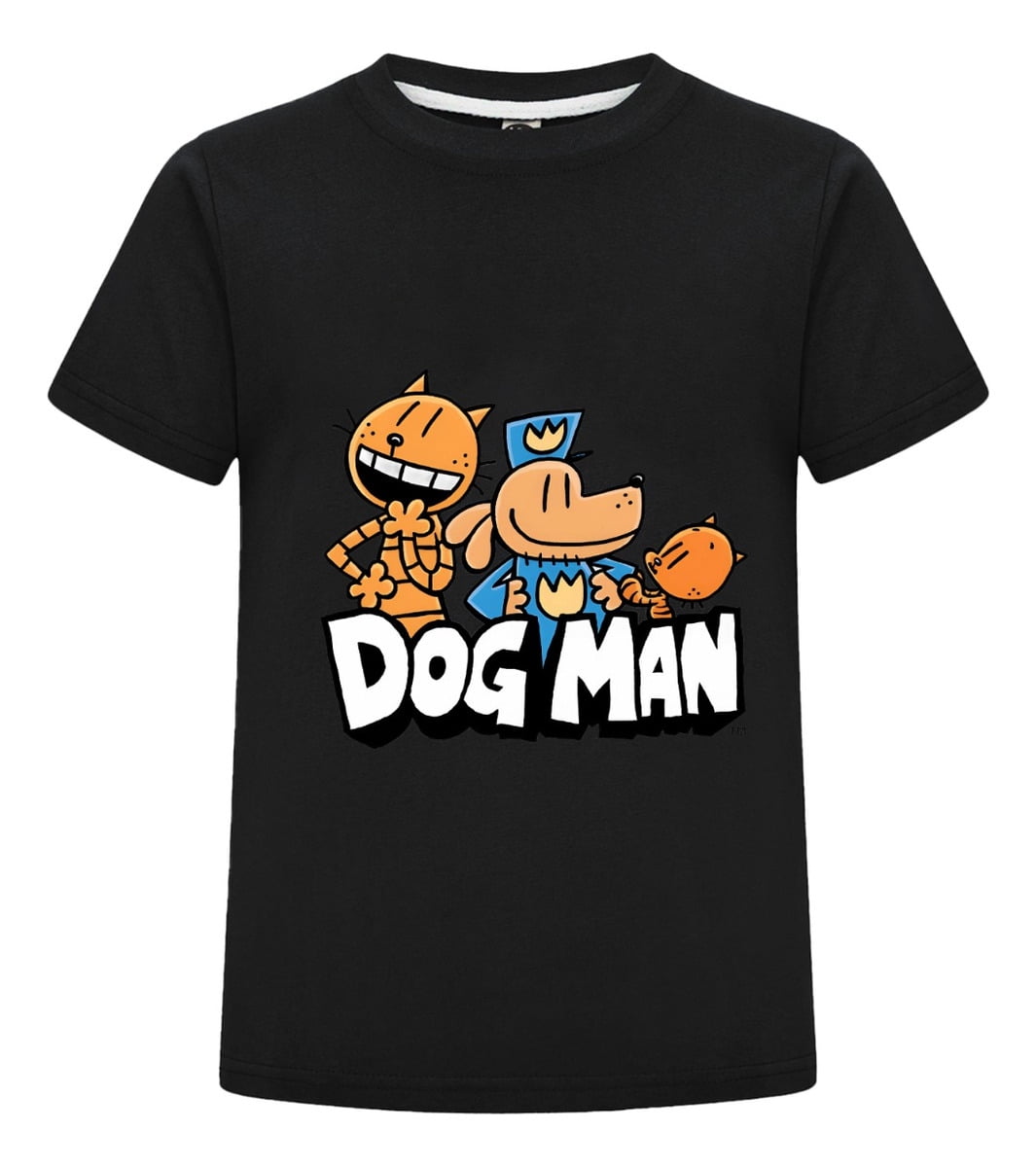 Dog Man and Cat Characters Kids Boys Girls T-Shirt – Fun Group Comic ...
