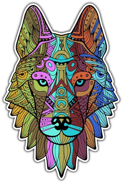 Dog Mandala Zentangle Cute Decal Sticker Husky For Wall Car Mug ...
