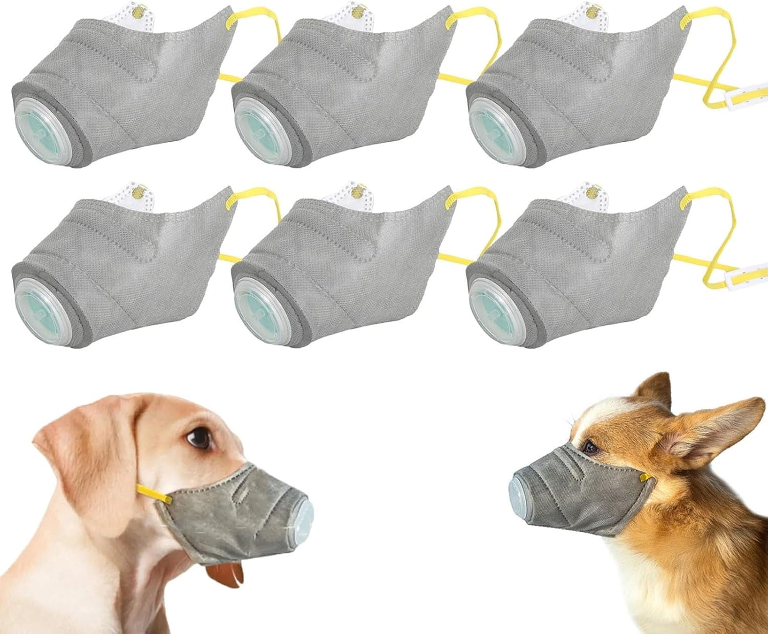 Dog Mask 1/3/6/9 PCS, Adjustable Reusable Respirator Mask Air Filter ...