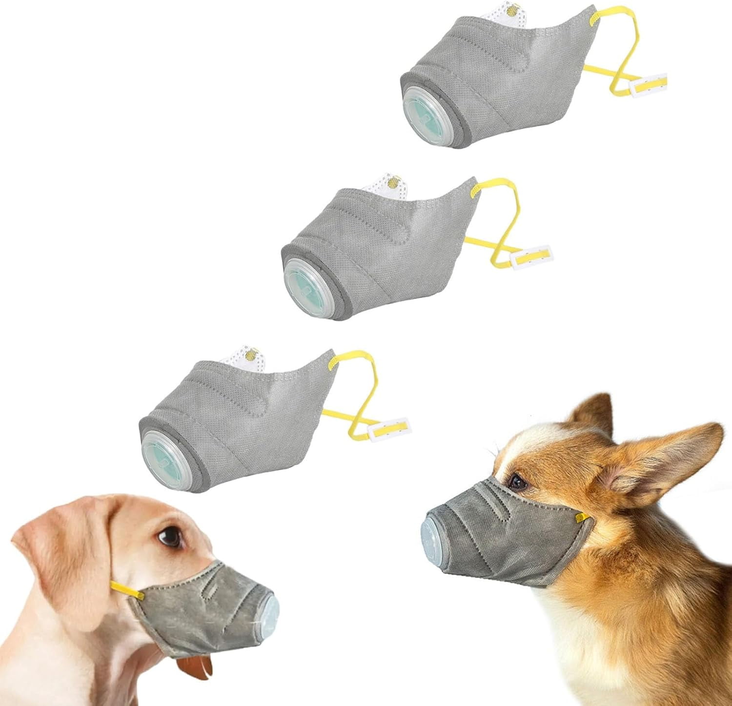 Dog Mask 1/3/6/9 PCS, Adjustable Reusable Respirator Mask Air Filter ...