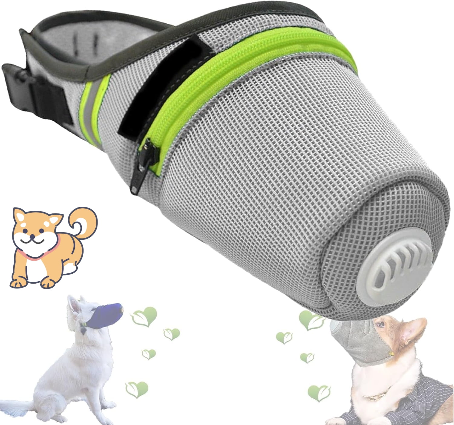 Dog Mask, Reusable Breathable Air Filter Mask, Adjustable Pet Gas Face ...