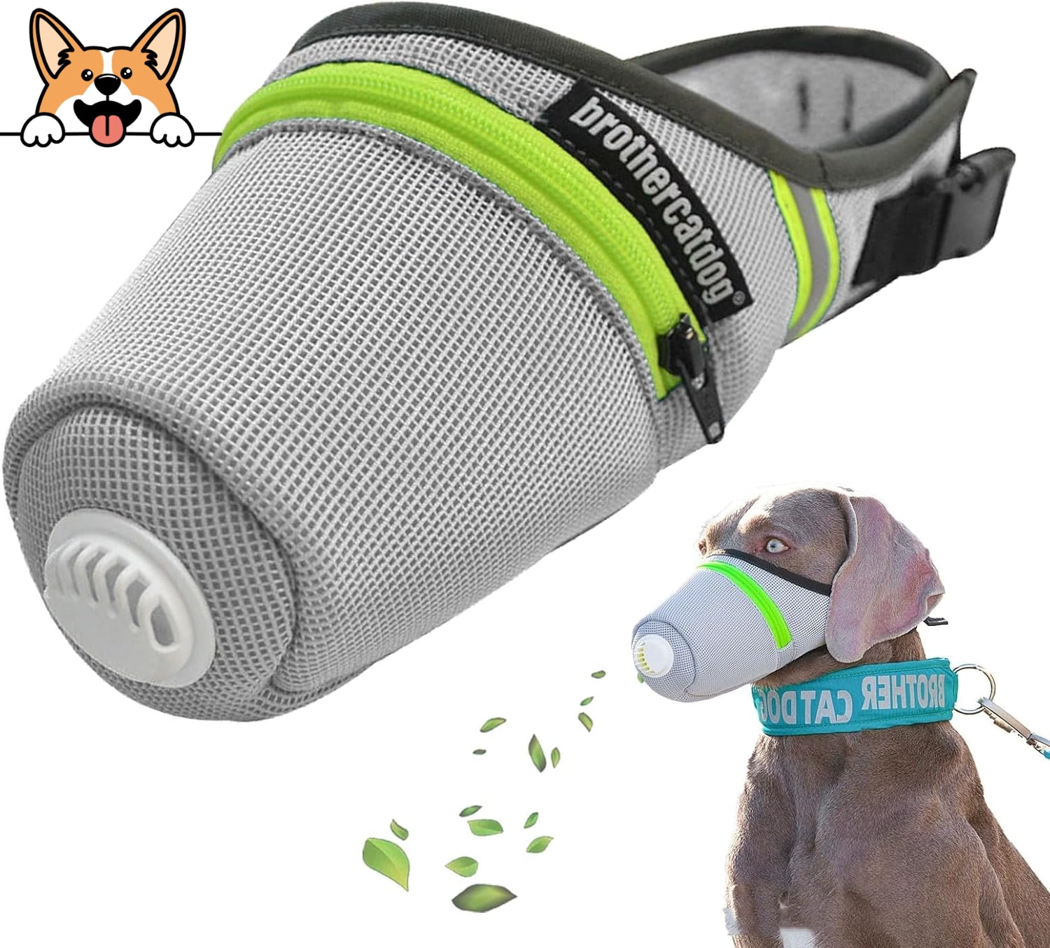 Dog Mask, Reusable Breathable Dog Air Filter Mask, Adjustable Dog Gas ...