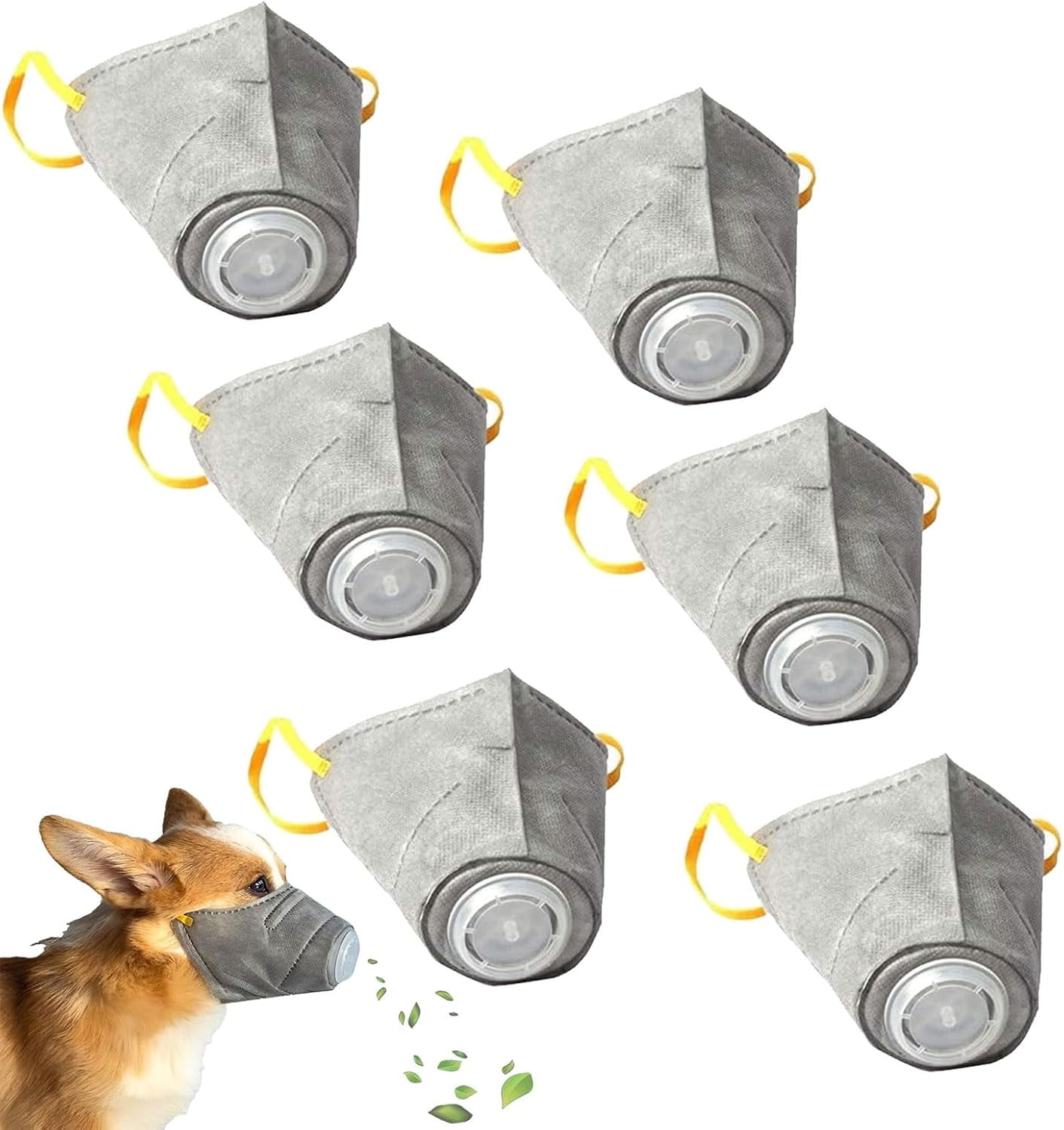 Dog Mask, Reusable Breathable Dog Air Filter Mask, Adjustable Dog Gas ...