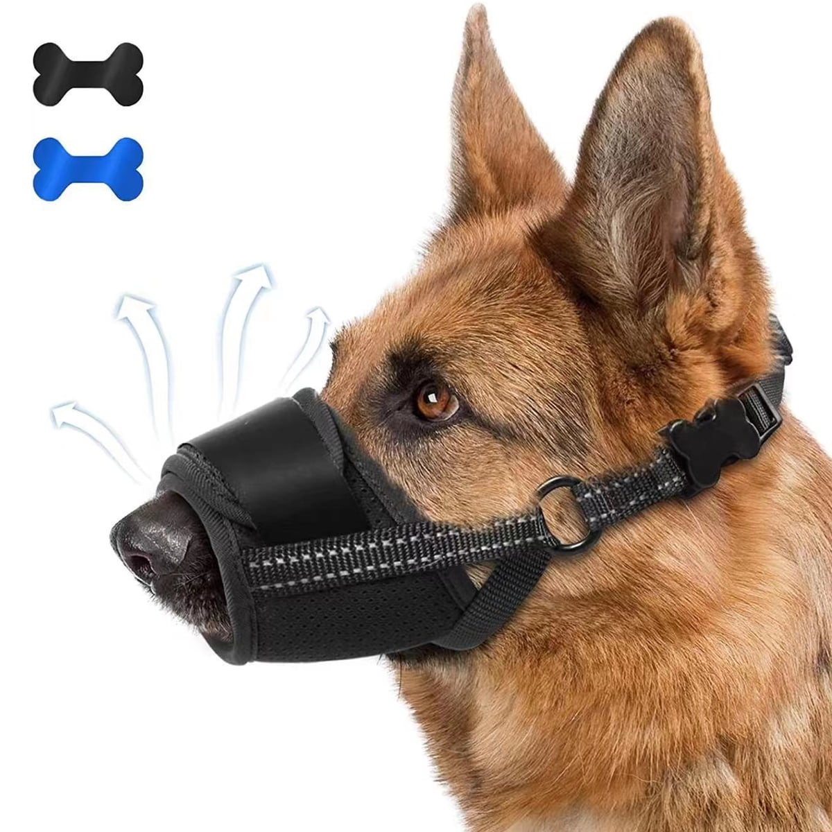 Dog Mask, Soft Anti Bark Bite Mesh Mask, Suitable For Large Dogs, Anti ...