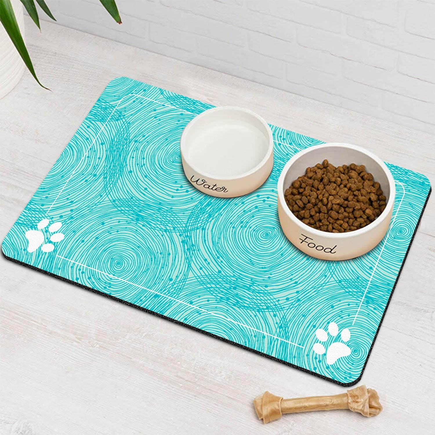 Dog Mat Pet Feeding Mat for Food and Water Absorbent 20x12in Quick Dry ...
