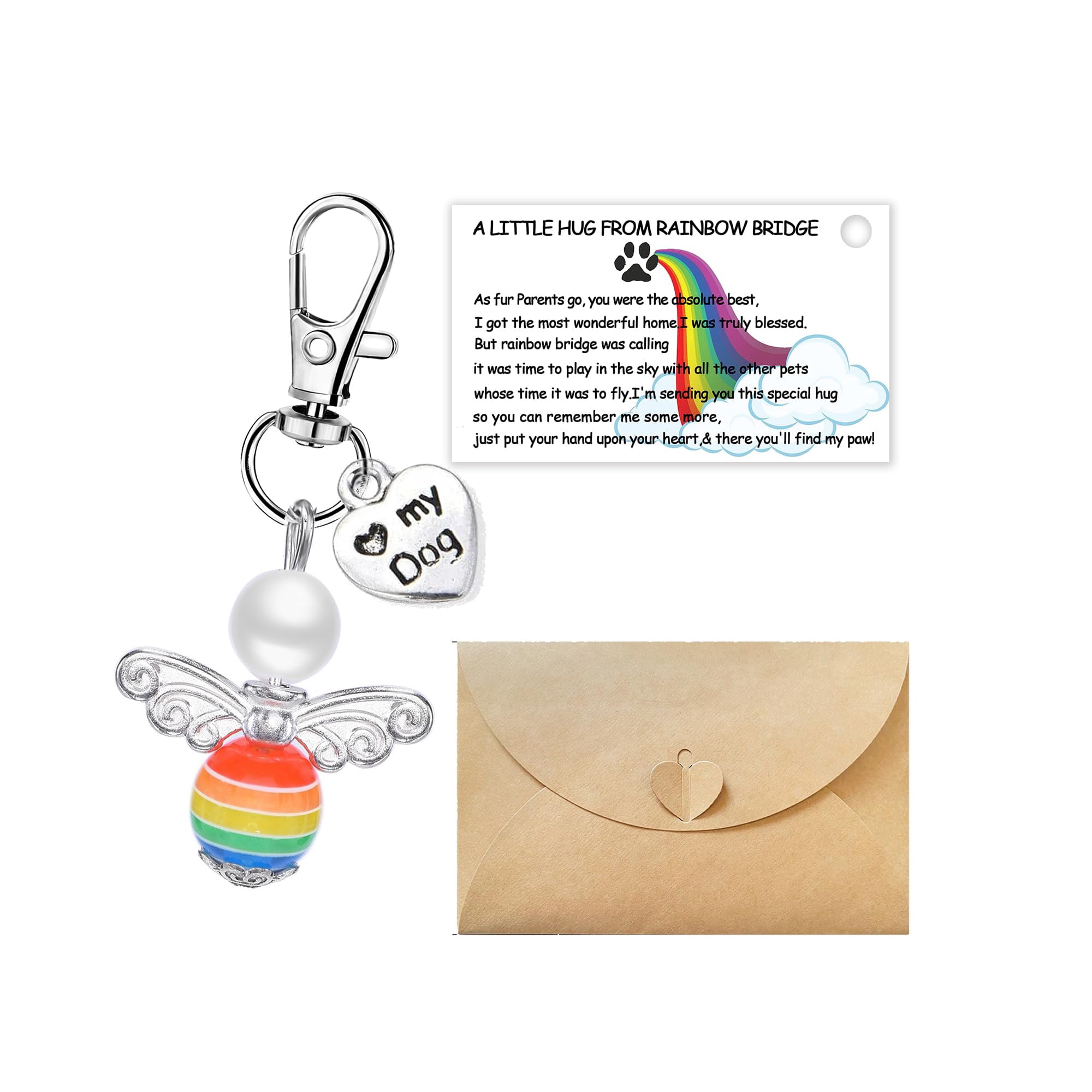 Dog Memorial Card Gifts for Loss of Dog Bereavement Gifts Rainbow ...