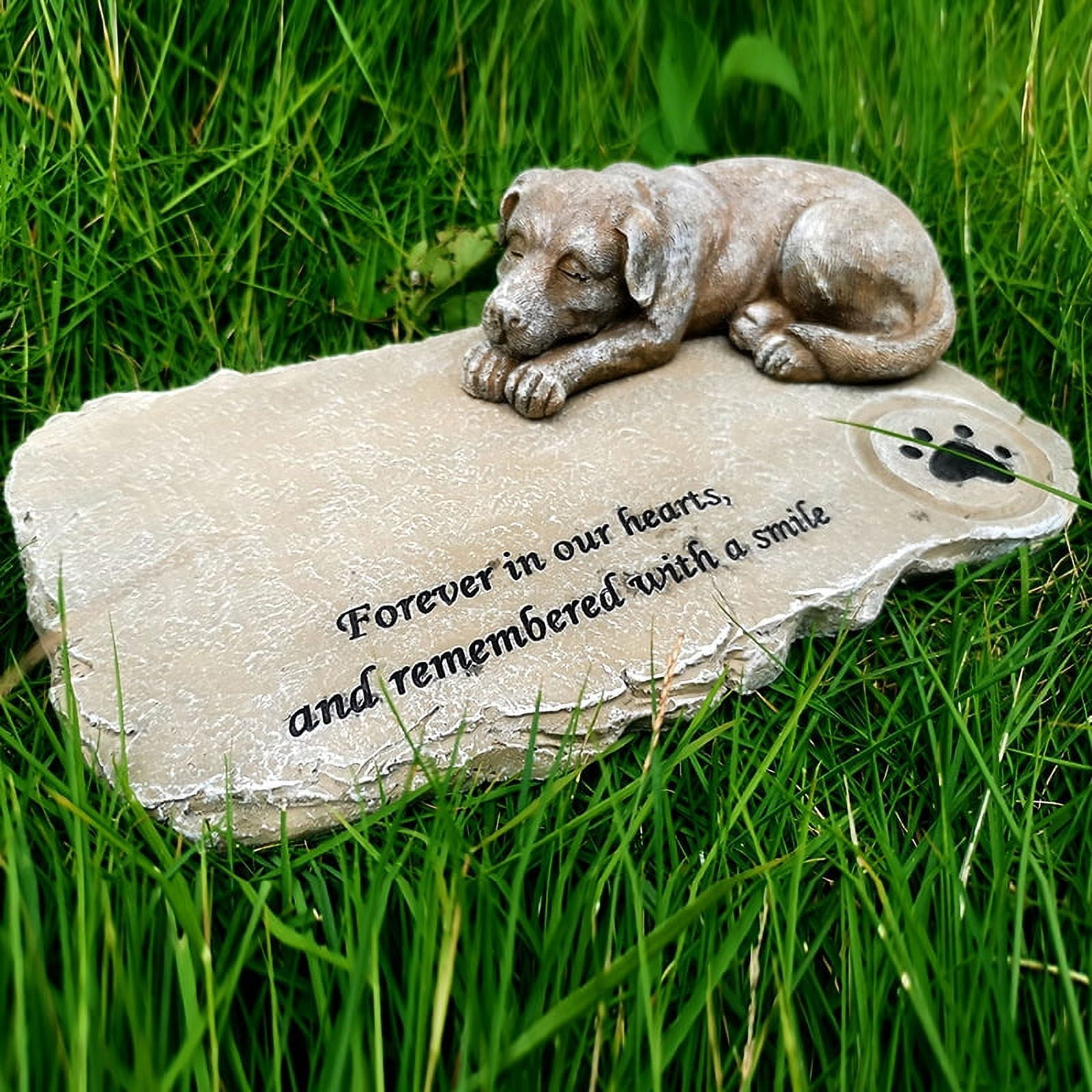 Dog Memorial Gift Statue Dog Ornament Resin Dog Memorial Stone Pet Memorial Stone for Garden ...