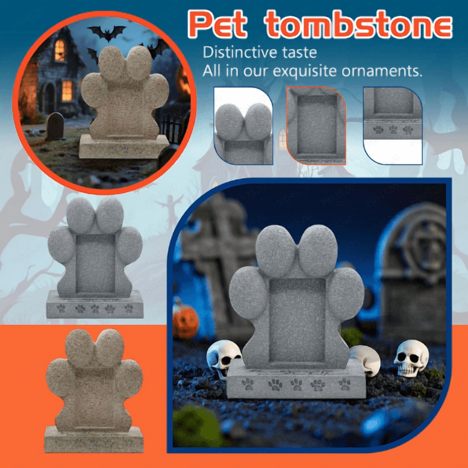 Dog Memorial Stone - Resin Pet Headstoone Grave Markers, Weather ...