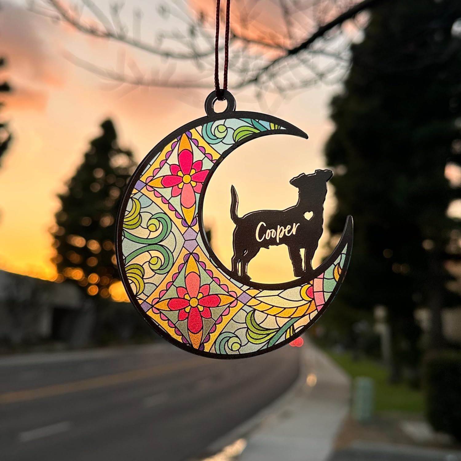Dog Memorial Suncatcher, Personalized w/Name and Dog Breeds, Pet Loss ...
