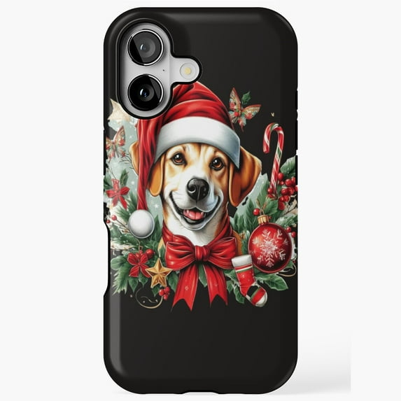 Dog Merry Christmas Festive Holiday Cartoon Phone Case for iPhone 17 to ...